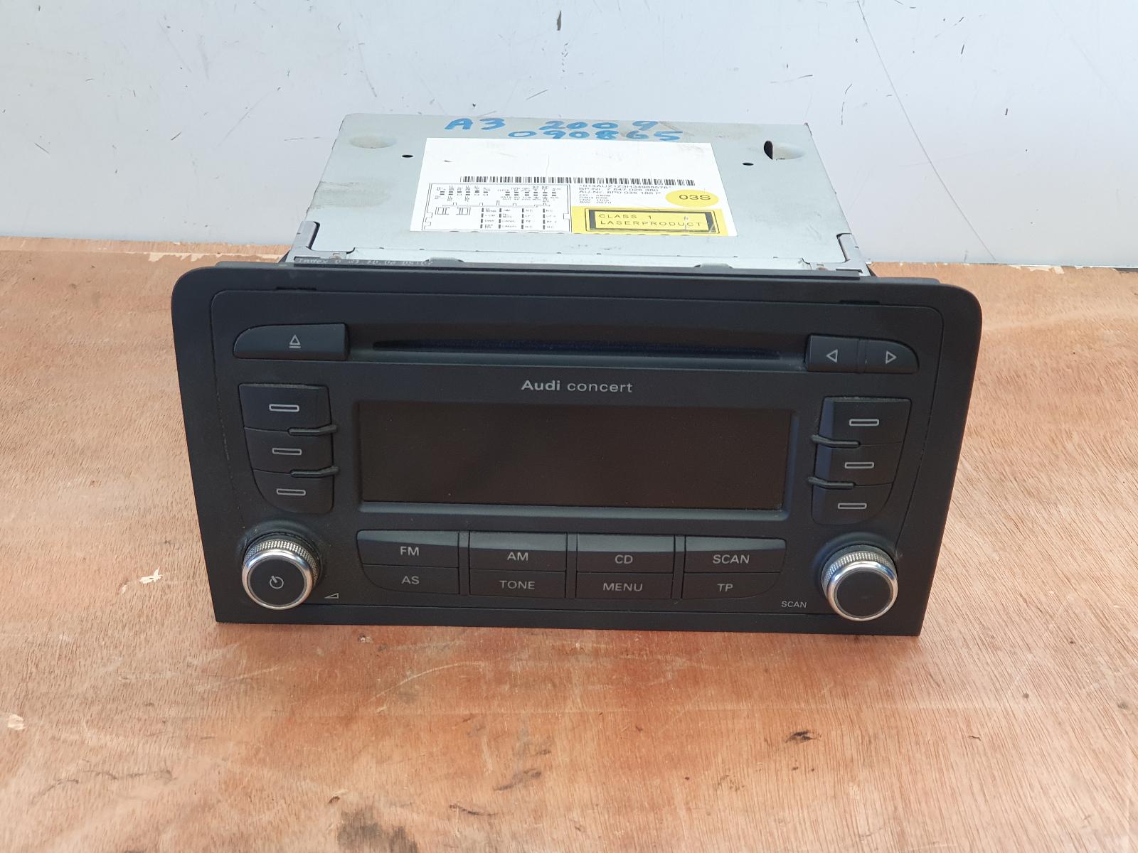 AUDI A3 STEREO HEAD UNIT, SINGLE DISC CD PLAYER, CONCERT, 8P, 07/08-04 ...